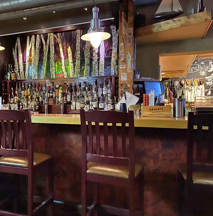 The bar showcases local brews and spirits, proving that good drinks deserve the same attention as good food.