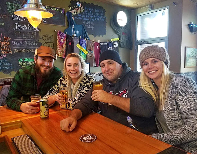 Happy diners raising their glasses remind you that good food and good company are really what life's all about.