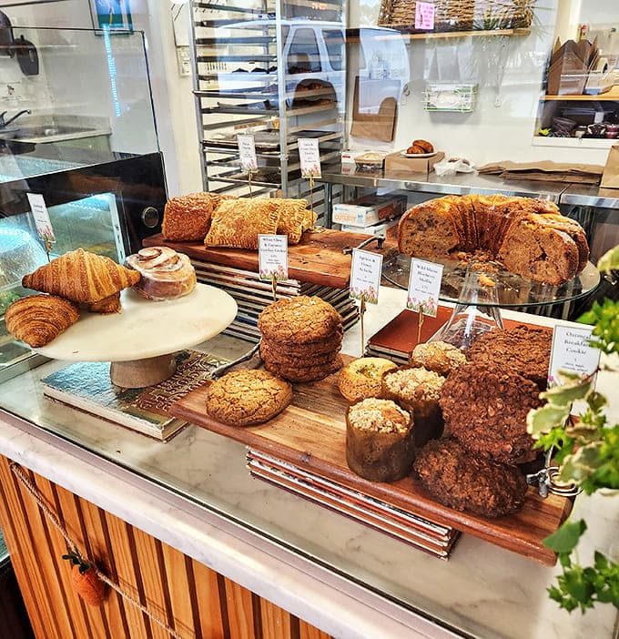 The display case at Honeycomb isn't just showing pastries&mdash;it's exhibiting edible art. Those croissants deserve their own gallery opening.