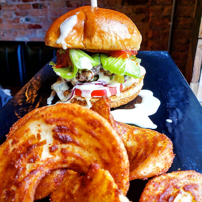 "Just a burger?" That's like saying Pulp Fiction is just a movie. This beauty is ready for its close-up!