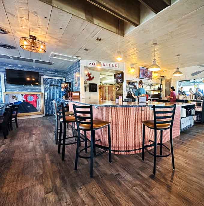 Counter seating offers front-row views of the action, perfect for solo diners or anyone who likes watching their food being prepared.