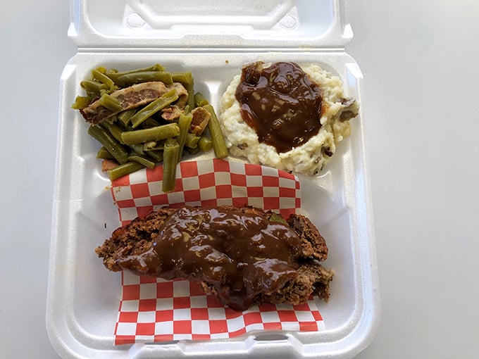Comfort on a plate! This meatloaf and mashed potato duo is like a warm hug from your favorite aunt.