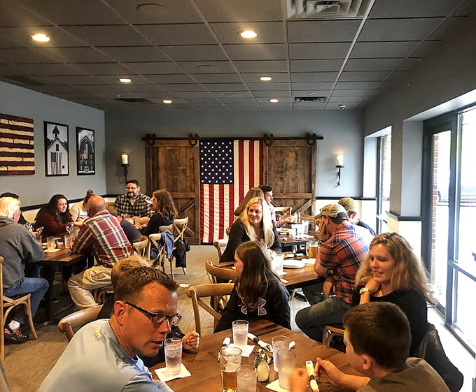 Happy diners enjoying quality food in a space that encourages lingering over good conversation.