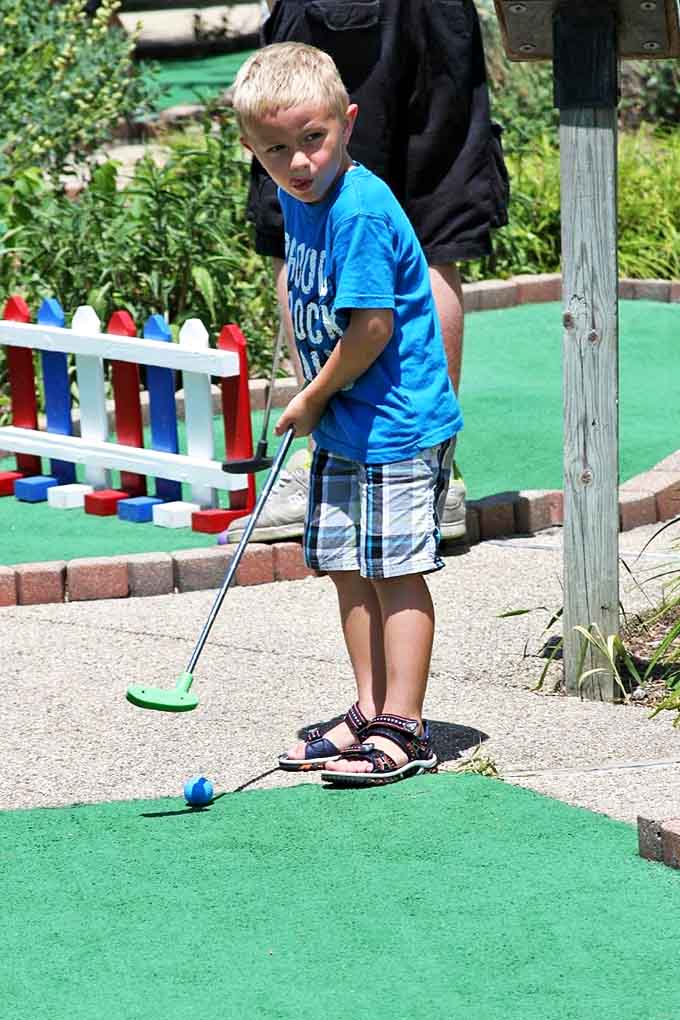 Mini-golf at Funway &ndash; where putting prowess is tested, family trash-talk flows freely, and at least one ball inevitably finds water.