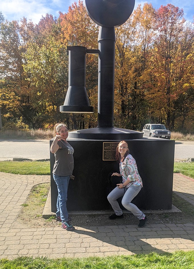 Visitors can't resist striking playful poses with this oversized antique, imagining calls to giants or perhaps aliens with particularly good reception.