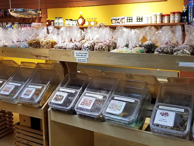 Bags of treats and snacks line the displays, offering portable Maine memories to fuel the rest of your coastal adventure.