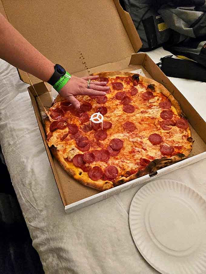 An entire pepperoni pizza that's practically begging to be shared &ndash; though we wouldn't judge if you decided to keep it all to yourself.