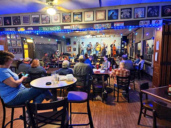 Weekend evenings transform the cafe into an intimate concert venue where local musicians create magic just feet from mesmerized diners.