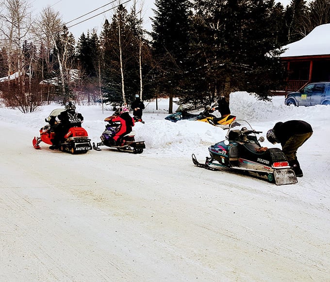 Snowmobiling through Rangeley's winter wonderland makes you feel like you're starring in your own adventure movie, minus the danger.