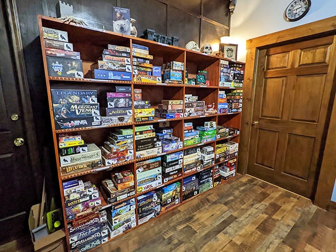 Board game collections provide entertainment for those long castle evenings when dragon-slaying isn't on the schedule.