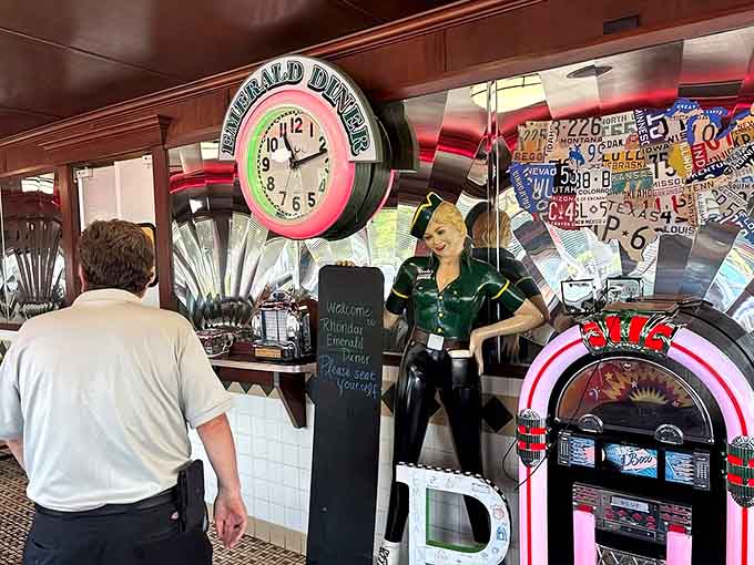 That jukebox isn't just for show, it's your personal DJ spinning hits from when music actually had melodies.