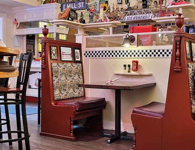 These vintage car-inspired booths make you feel like you're cruising Route 66 without the gas costs or the risk of engine trouble.
