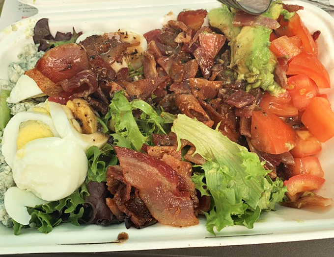 A garden party where bacon crashed and nobody minded&mdash;fresh greens meet crispy indulgence.