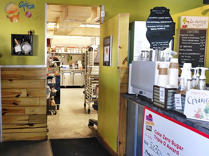 A glimpse behind the curtain reveals the organized chaos where comfort food magic happens daily.