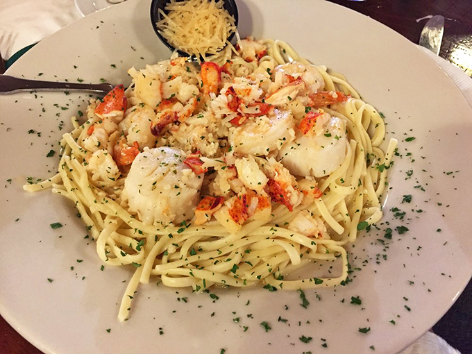 Linguine meets lobster in a delicate dance of pasta perfection. Even Italians would approve of this coastal interpretation.