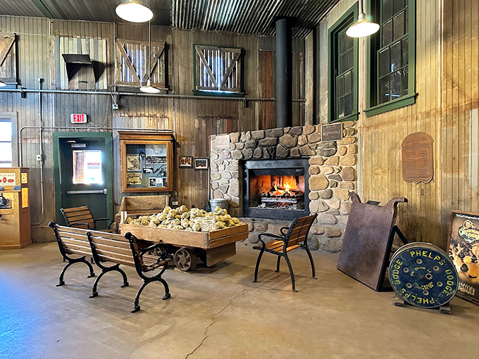 Miner's break room 2.0: Where weary tourists can rest their bones and imagine the days when this spot was filled with pickaxes instead of postcards.