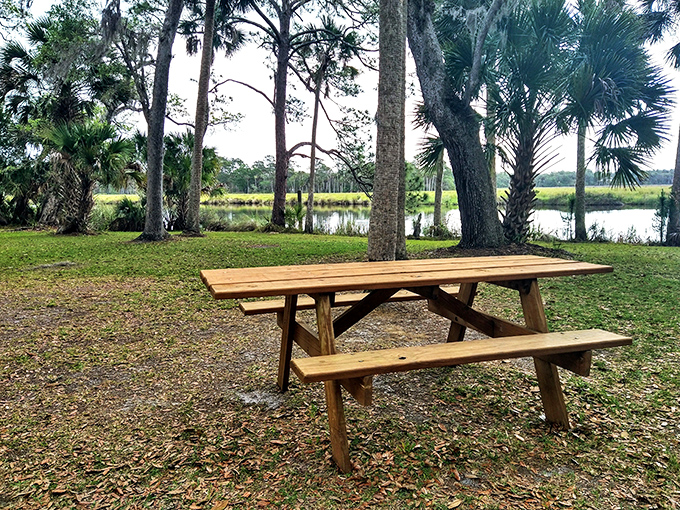Take a load off! These rustic benches offer the perfect spot to contemplate history or simply rest weary feet.