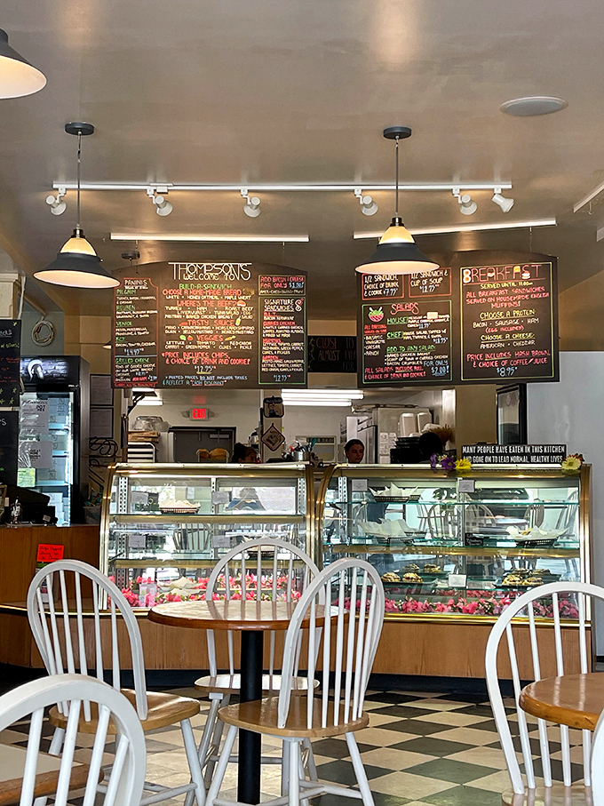 The service counter reveals treasures behind glass &ndash; a display case of possibilities that makes decision-making the day's most delicious challenge.