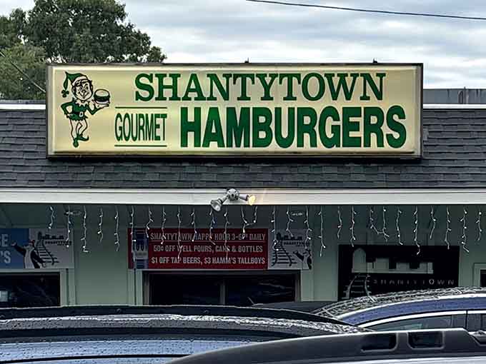The classic signage announces gourmet hamburgers without a trace of irony, because they've earned that title through decades of excellence.