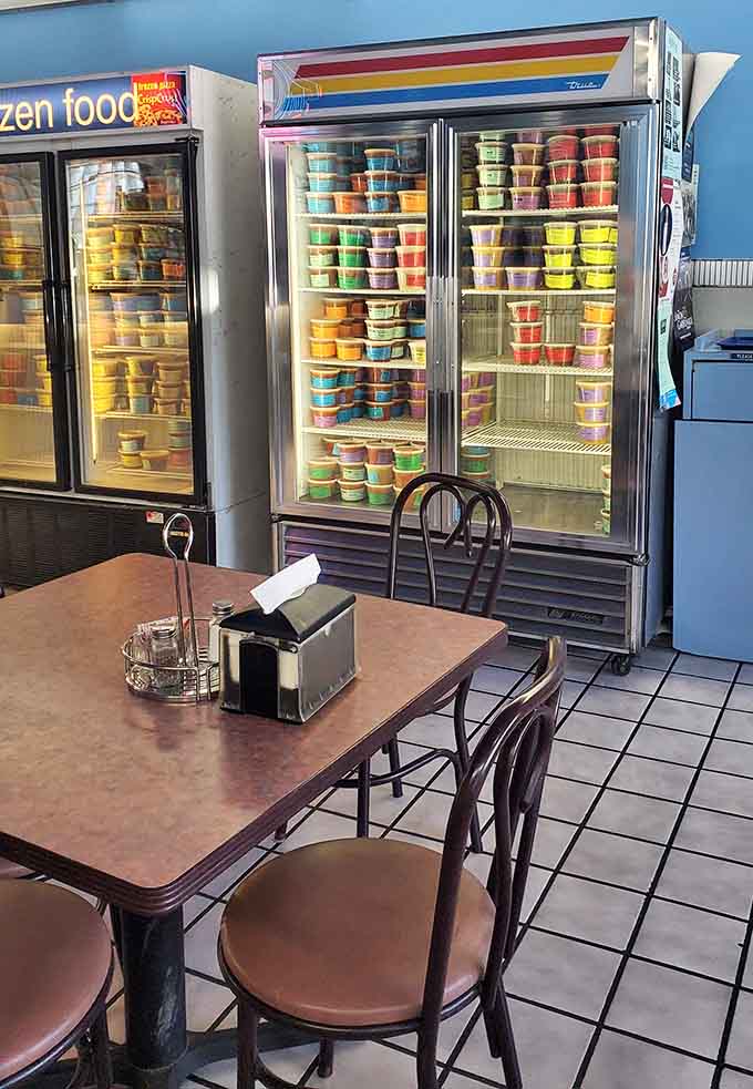 Those freezers full of take-home soups are like a delicious library, offering dozens of flavors ready for your home kitchen.