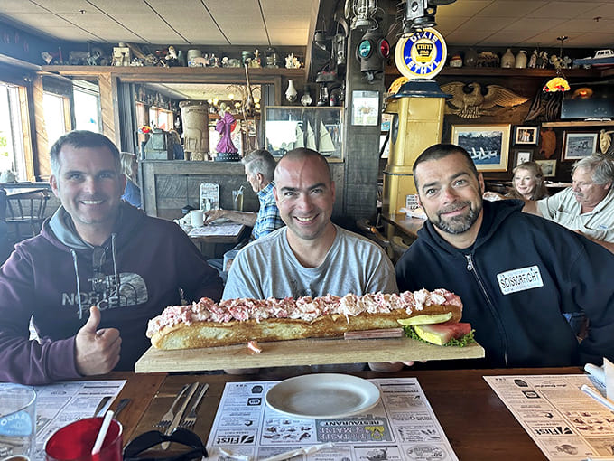 When three grown men pose with a lobster roll the size of a small child, you know you've found something special in Woolwich.
