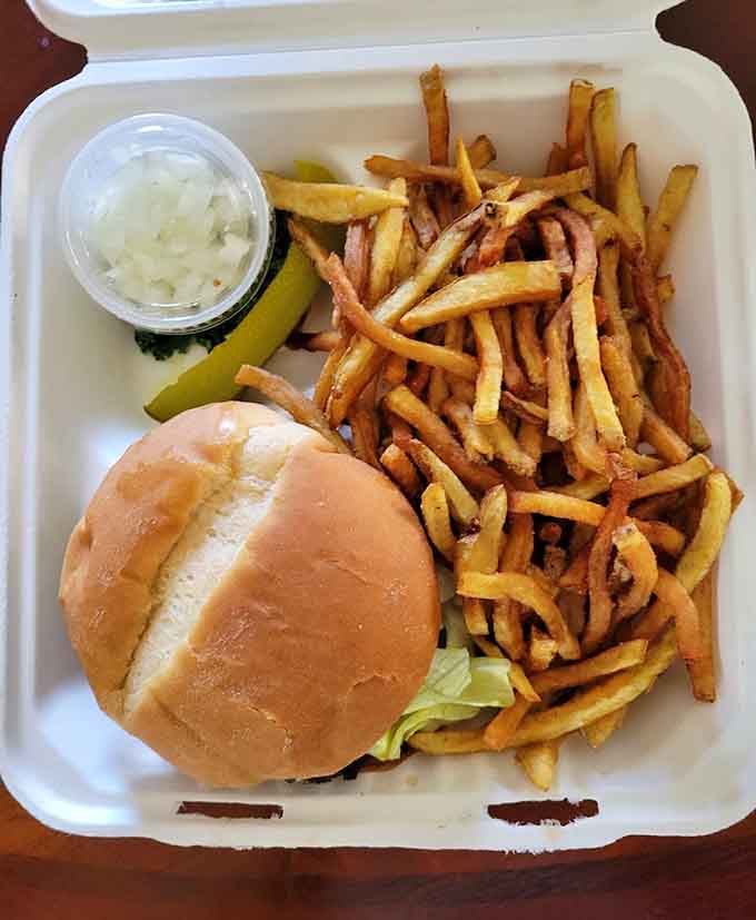 Even the landlubber options shine here, with this cheeseburger looking juicy and satisfying for anyone in your group who somehow doesn't appreciate fresh Maine seafood.