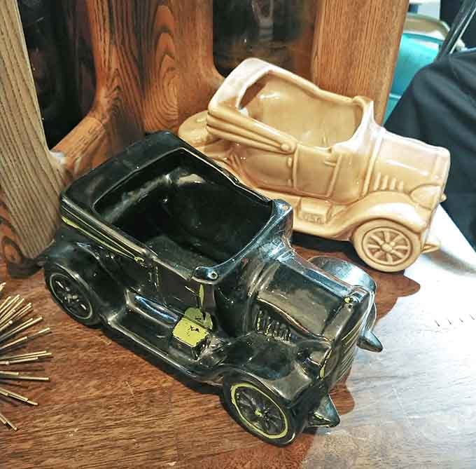 Vintage car-shaped planters demonstrate that our grandparents' generation understood whimsy and weren't afraid to let their gardens have a sense of humor.