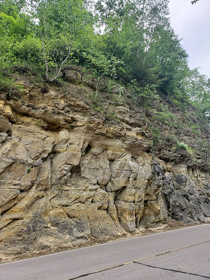 A traveler pauses: Taking a moment to appreciate what countless pickaxe swings accomplished over two years of labor.