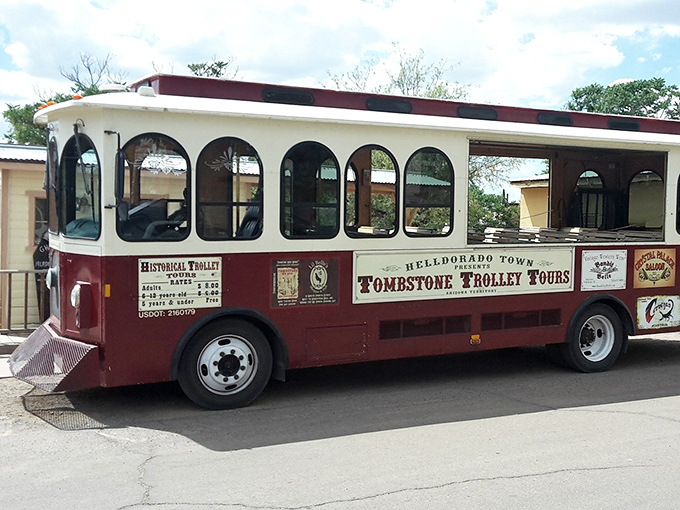 The Tombstone Trolley offers respite for weary feet while guides deliver historical facts with the timing of seasoned comedians.