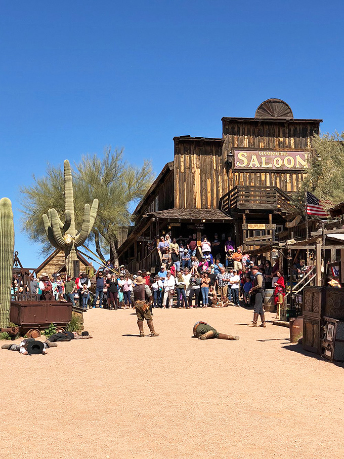 Gunfight reenactments bring the Wild West to life, thrilling crowds with historically inspired showdowns in the town square.