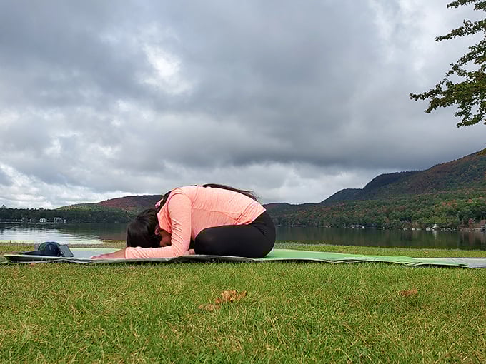 Finding your zen is effortless when your yoga mat sits beside tranquil waters with Vermont's mountains as your meditation backdrop.