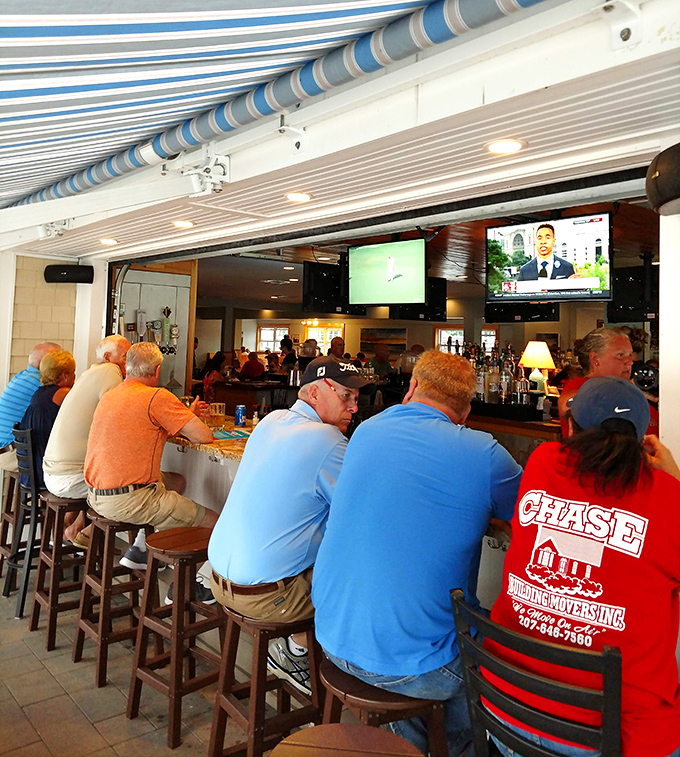 The outdoor bar: where strangers become friends over cold beers and baseball debates. Red Sox territory &ndash; tread carefully, Yankees fans.