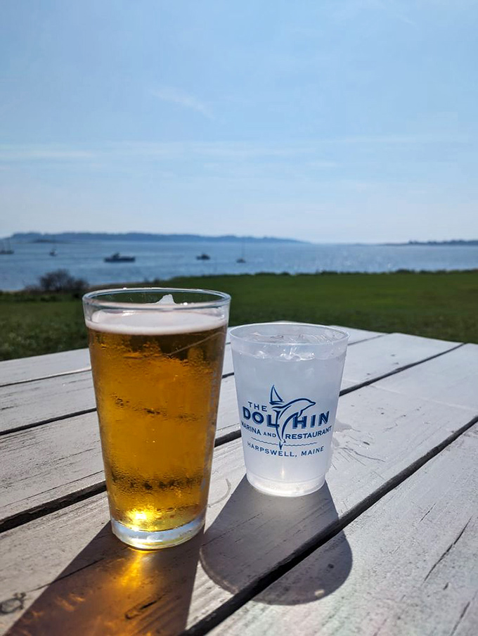 Cold beer and breathtaking views &ndash; sometimes life's greatest pleasures are also its simplest, especially when enjoyed on the Dolphin's deck.