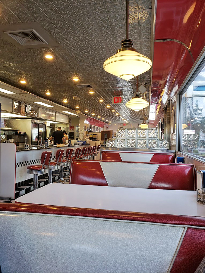 These booths have seen more drama than a soap opera marathon. Slide in and add your chapter to the diner's ongoing story.