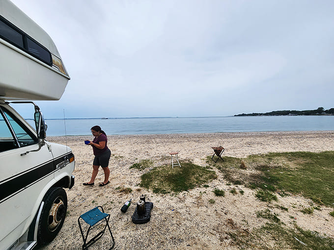 Camping with a view &ndash; when your morning coffee comes with a side of spectacular shoreline. Talk about room service!