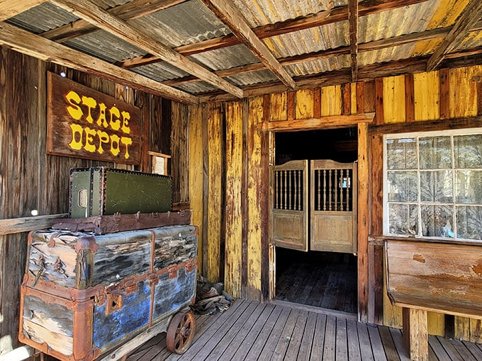 The Stage Depot, where mail and passengers once arrived with great fanfare, now holds only echoes of excited voices from the past.