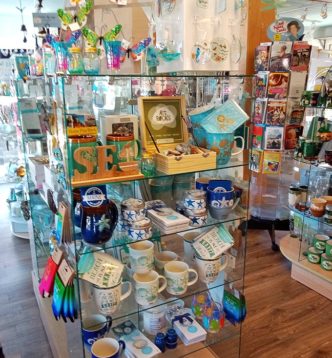 The gift shop offers a treasure trove of coastal-themed souvenirs, where visitors can take home a piece of Maine's charm beyond the doggie bag.