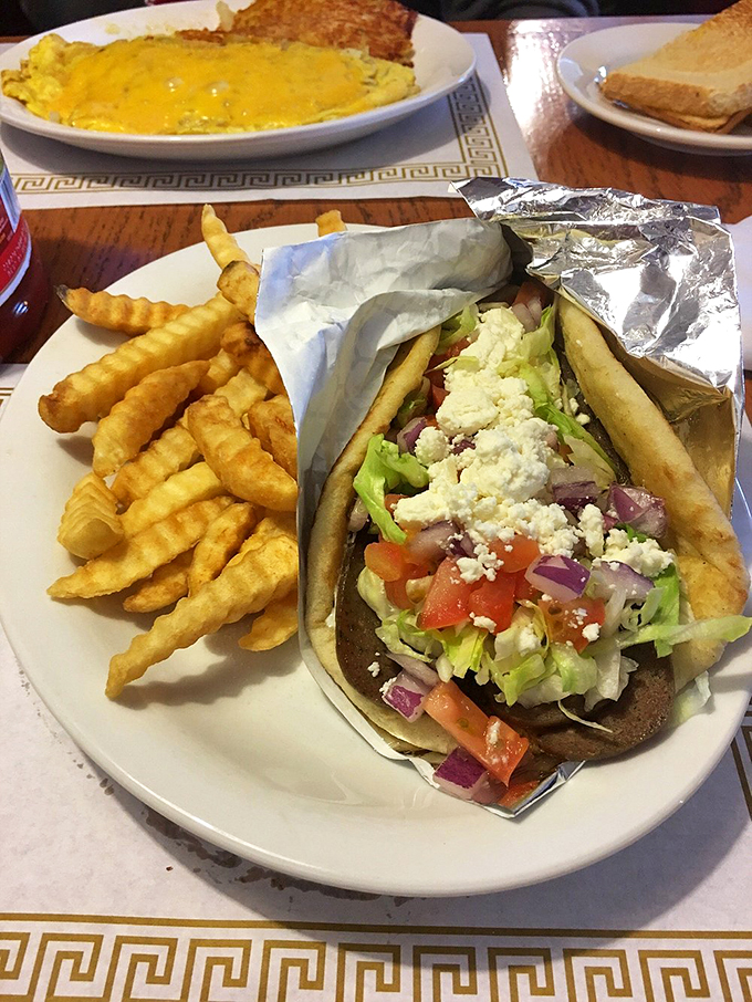 A Greek vacation on a plate! This gyro brings Mediterranean flair to Ohio, no passport required. Opa!