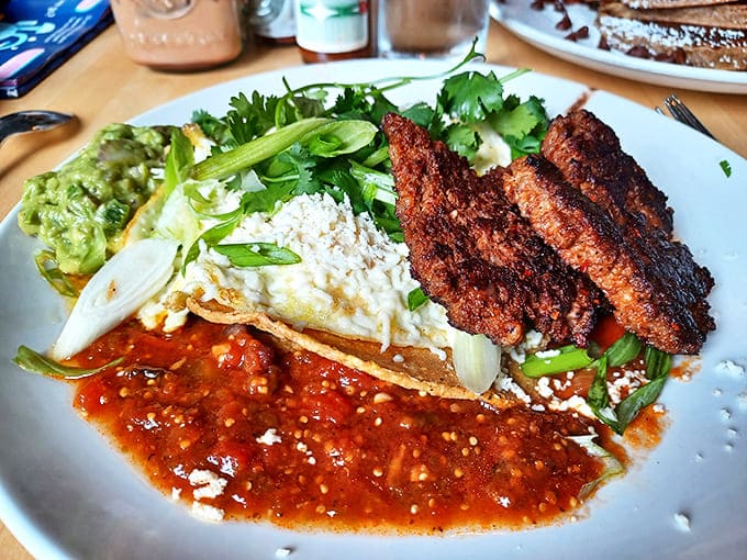 Huevos Rancheros that transport your taste buds straight to Mexico &ndash; spicy, satisfying, and worth crossing state lines for.