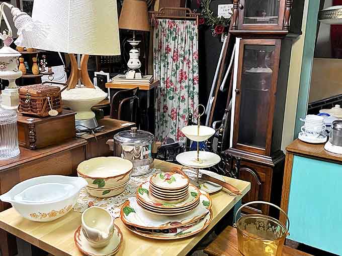 A perfectly preserved vintage dinnerware collection awaits its next dinner party &ndash; these patterns haven't been manufactured since your grandparents were dating.