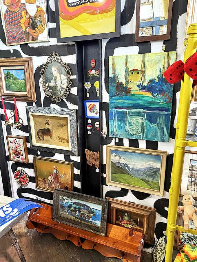 A gallery wall that spans decades and styles &ndash; from landscapes to portraits, each frame holds a window to another time and perspective.