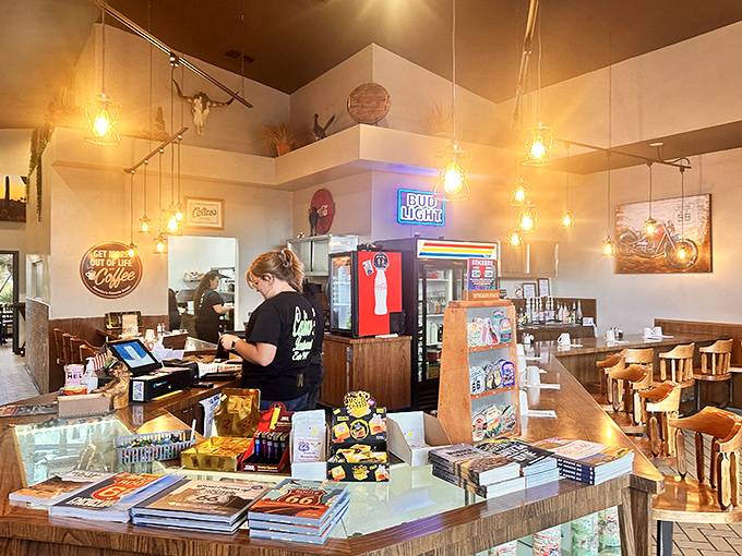 The register area doubles as a mini Route 66 museum, with memorabilia that celebrates Kingman's place along the historic highway.