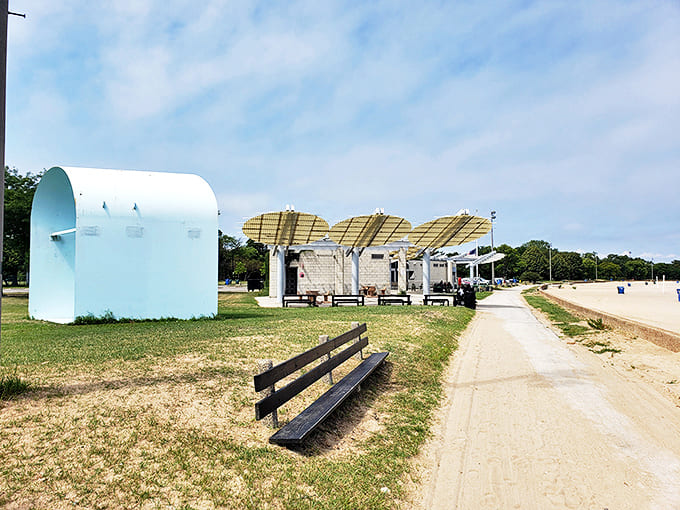 Thoughtfully designed rest areas dot the shoreline, offering perfect vantage points to pause and appreciate Lake Michigan's ever-changing moods.