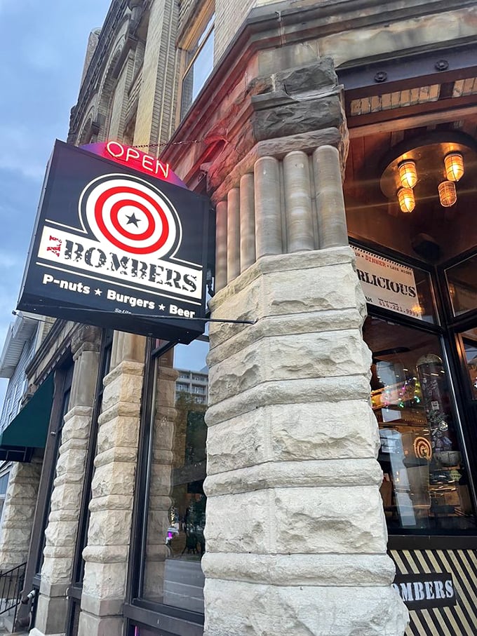 Incoming flavor! This burger joint's peanut delivery system is nuttier than a squirrel's winter stash, and twice as fun.