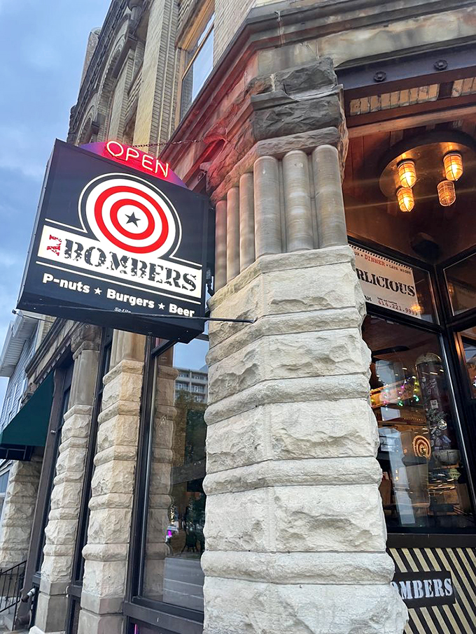 Incoming flavor! This burger joint's peanut delivery system is nuttier than a squirrel's winter stash, and twice as fun.