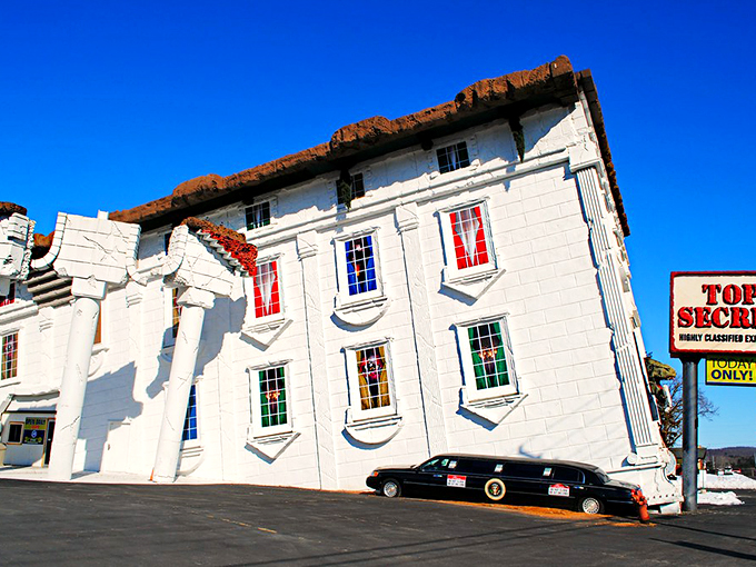 Gravity-defying d&eacute;cor meets presidential flair. It's like stepping into a funhouse mirror version of American history.