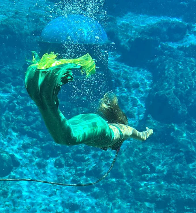 Weeki Wachee's underwater performers demonstrate incredible breath control and swimming skills as they glide through the crystal-clear spring water.