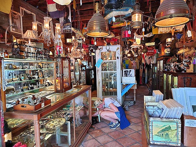 Sunlight streams through windows onto wooden treasures, illuminating decades of careful collecting and countless stories waiting to be discovered.