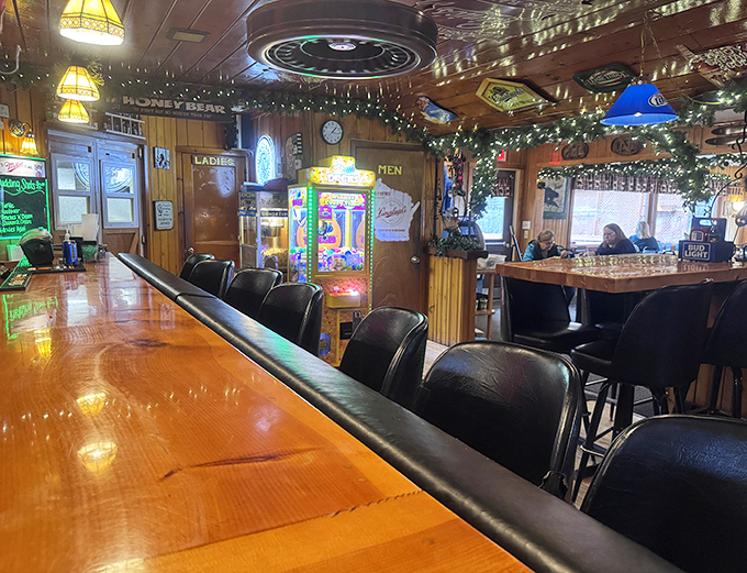 Where the magic happens &ndash; warm wood, twinkling lights, and the promise of Wisconsin's finest comfort food.