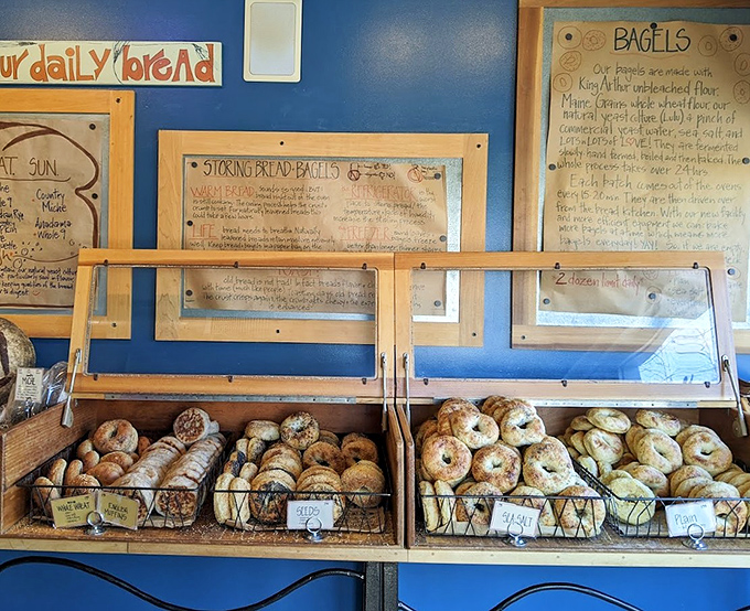 The bagel display isn't just a shelf&mdash;it's a carbohydrate gallery where each variety waits patiently for its moment of glory.